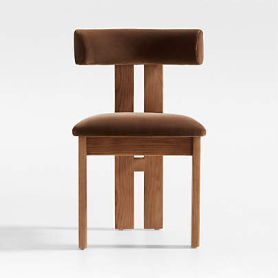 Rodin Ochre Velvet Dining Side Chair by Athena Calderone | Crate & Barrel