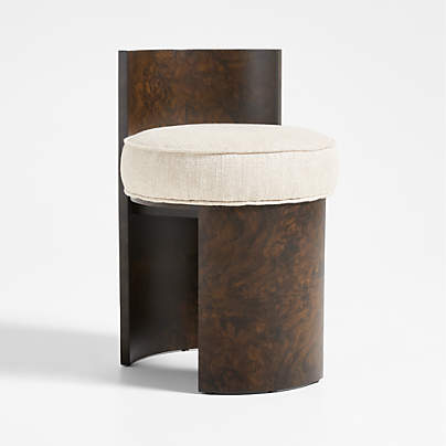 Carolina Burl Wood Swivel Counter Stool | Crate & Barrel Canada