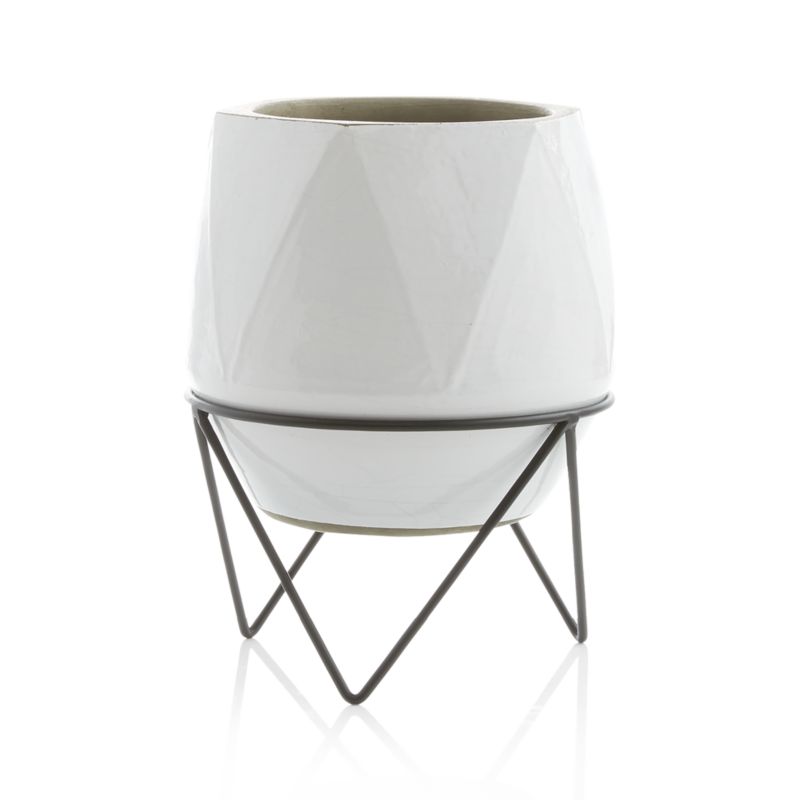 Aaro Medium Geo Planter with Stand + Reviews | Crate & Barrel