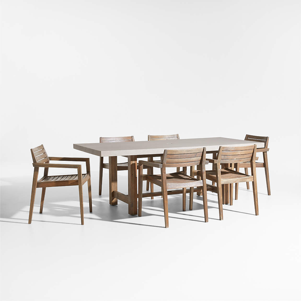Abaco 84" Wood Outdoor Dining Set with Chairs | Crate & Barrel