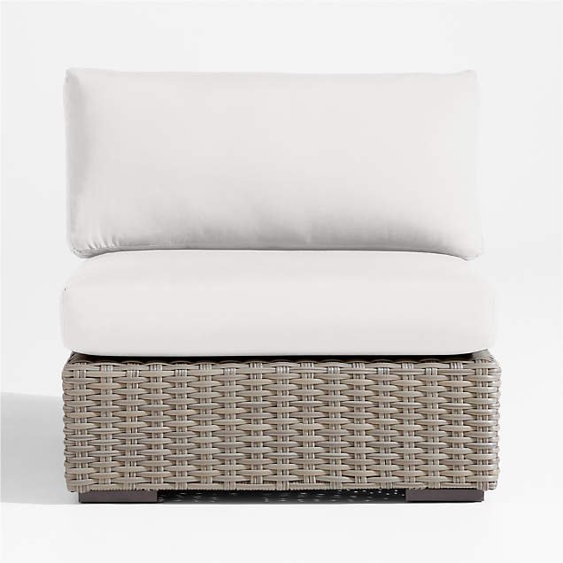 Abaco Resin Wicker Armless Outdoor Chair + Reviews | Crate & Barrel