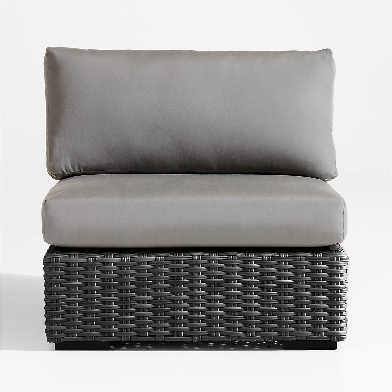 Abaco Resin Wicker Charcoal Grey Outdoor Armless Chair with Graphite ...