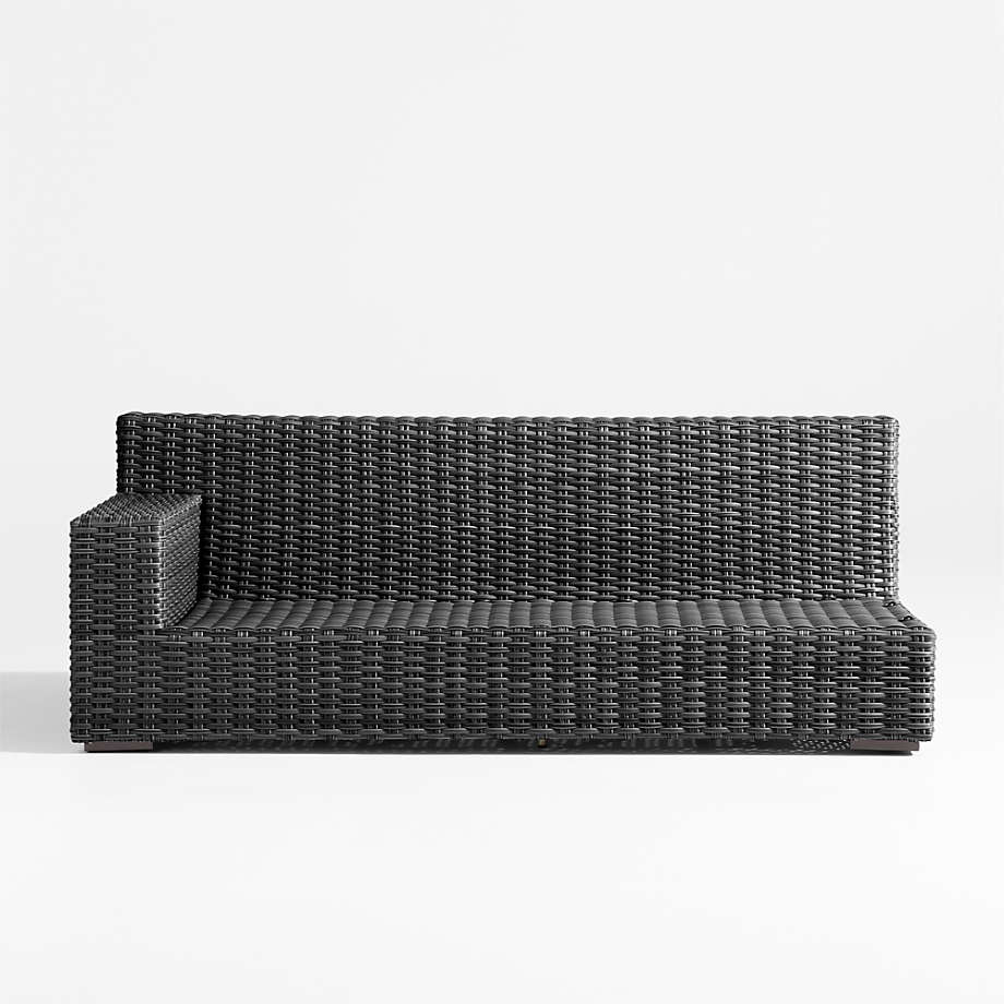 Abaco Resin Wicker Charcoal Grey Left-Arm Outdoor Sofa + Reviews ...