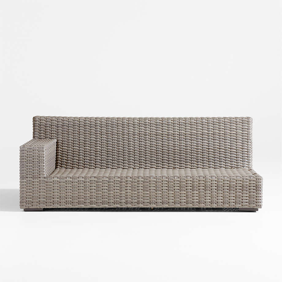 Abaco Resin Wicker Left-Arm Outdoor Sofa + Reviews | Crate & Barrel Canada