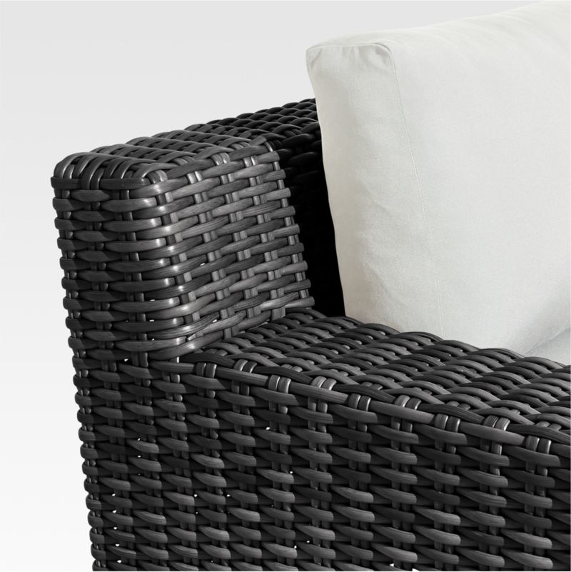 Abaco Resin Wicker Charcoal Grey Outdoor Lounge Chair with White Sand ...