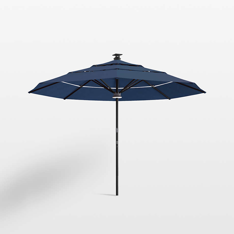 Above Height Series 11' Indigo Sunbrella Smart Umbrella | Crate & Barrel
