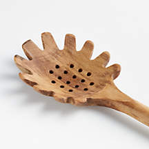 Crate & Barrel Tondo Utensil Holder with Set of 5 Acacia Wood Utensils ...