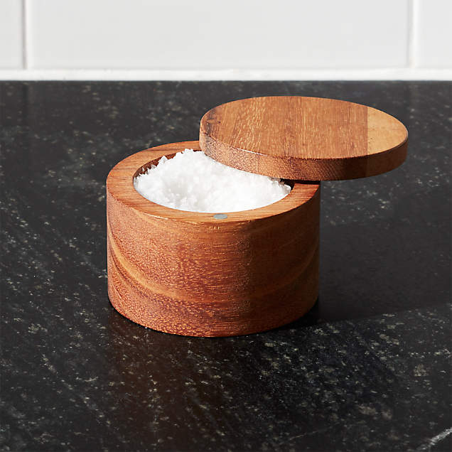 French Kitchen White Marble Salt Cellar with Lid + Reviews | Crate ...
