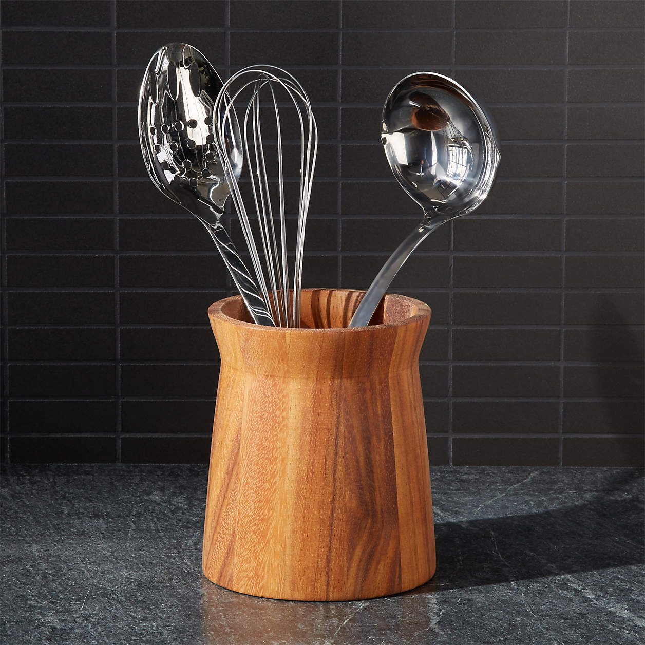 Acacia Utensil Holder + Reviews | Crate & Barrel Canada