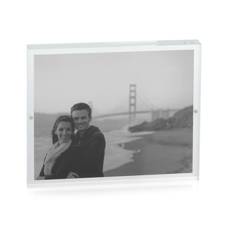 Acrylic 8x10 Block Tabletop Picture Frame + Reviews | Crate & Barrel