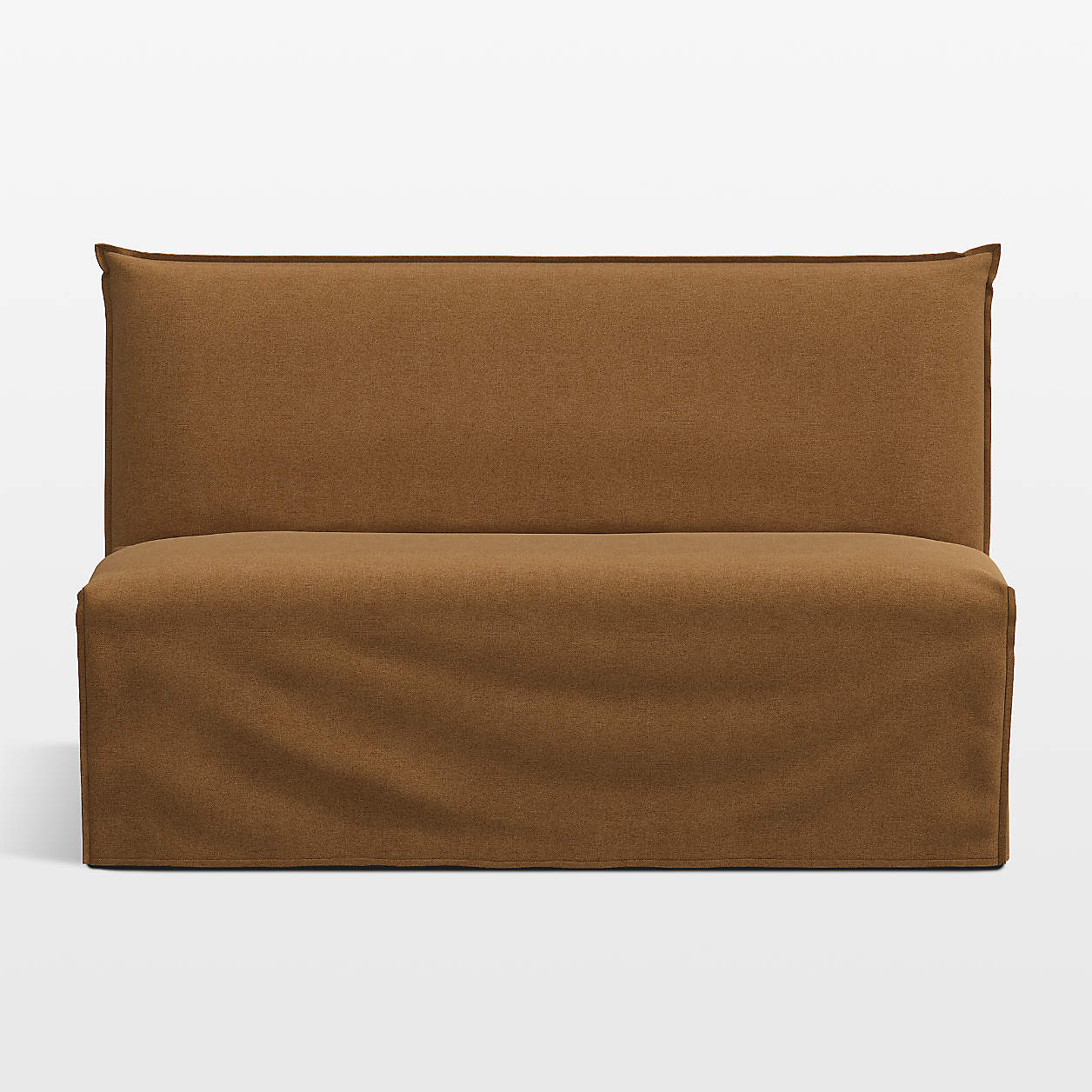 Addison Amber Brown Slipcovered Dining Banquette Bench with Flange ...