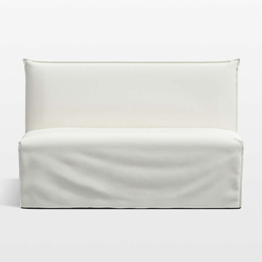 Addison White Slipcovered Dining Banquette Bench with Flange | Crate ...