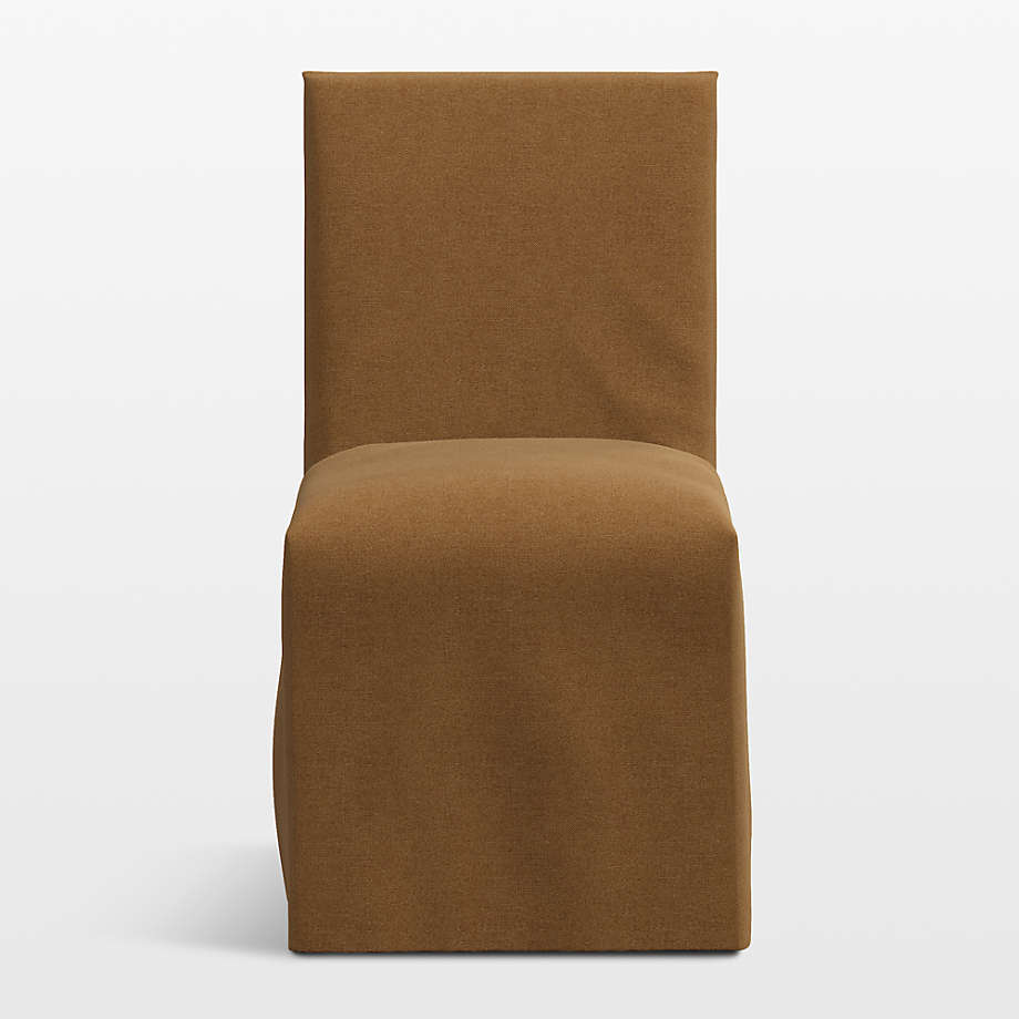 Addison Amber Brown Slipcovered Dining Chair | Crate & Barrel