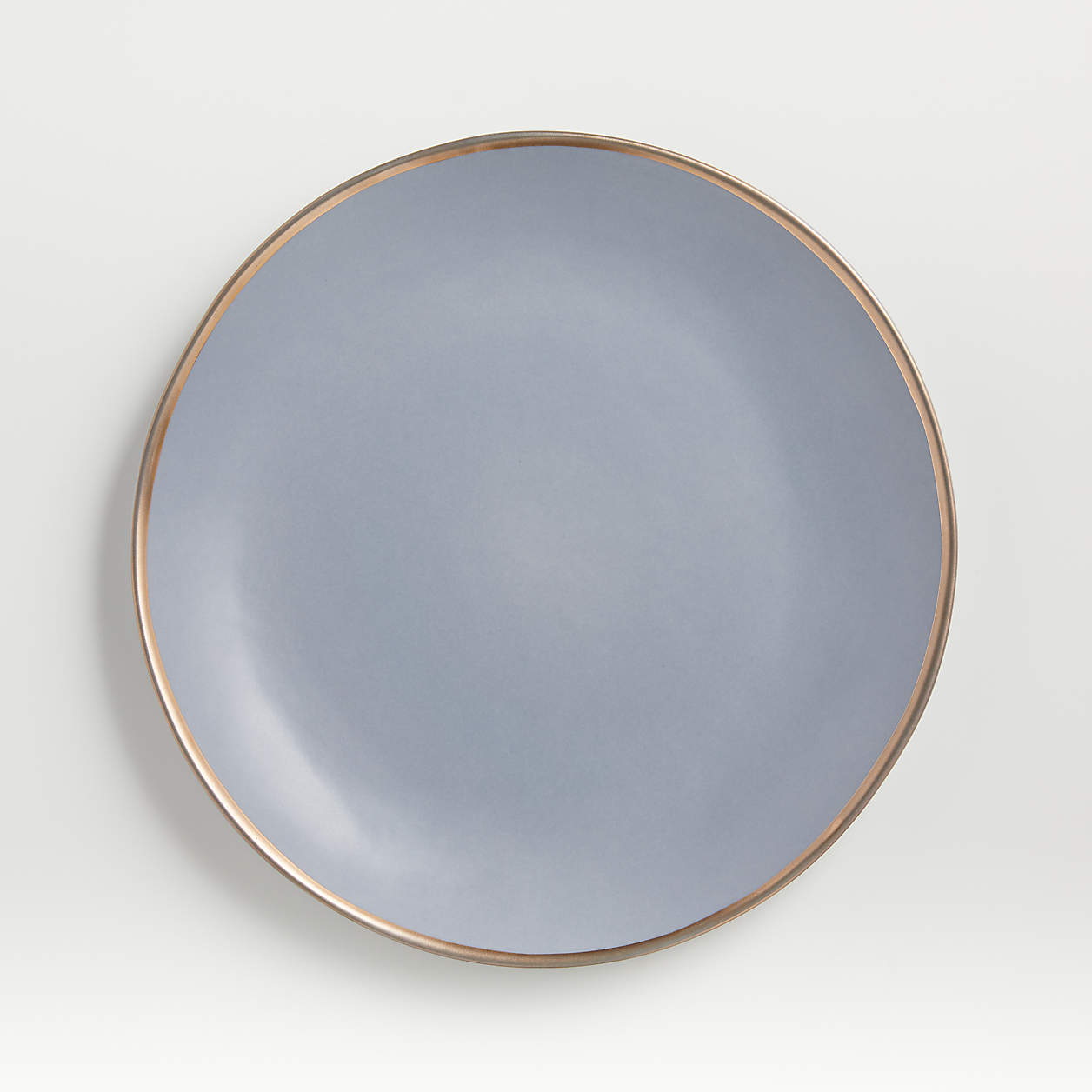Addison Grey Gold Rim Dinner Plate | Crate & Barrel