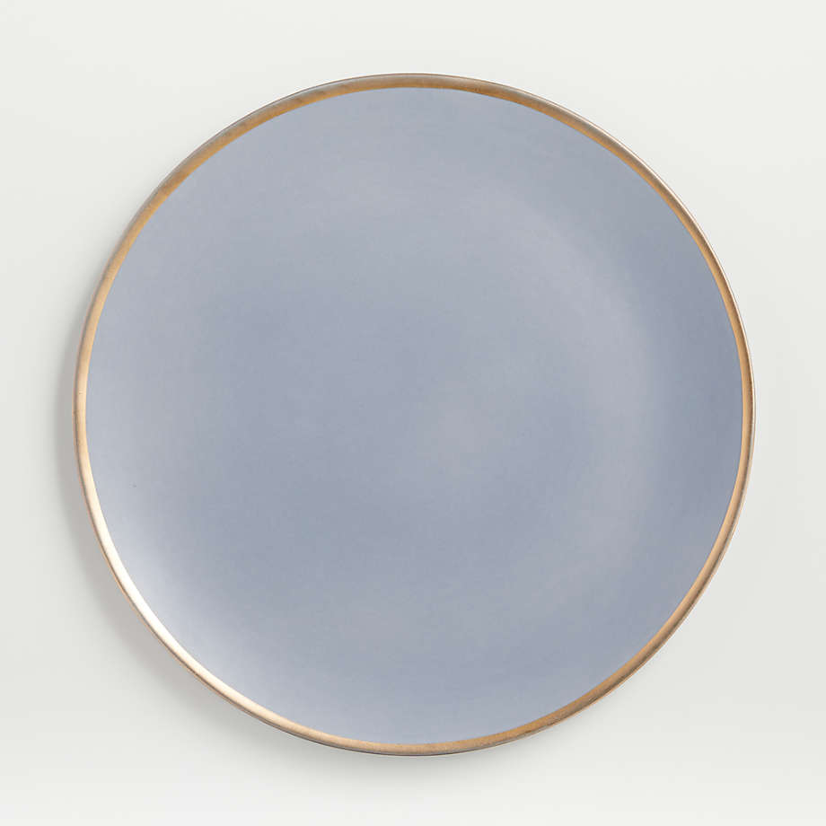 Addison Grey Gold Rim Platter + Reviews | Crate & Barrel