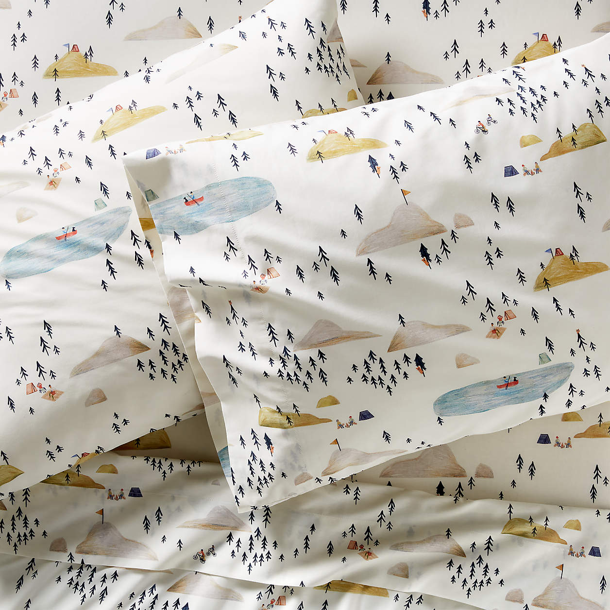 Adventure Modern Organic Full Patterned Kids Sheet Set | Crate & Kids