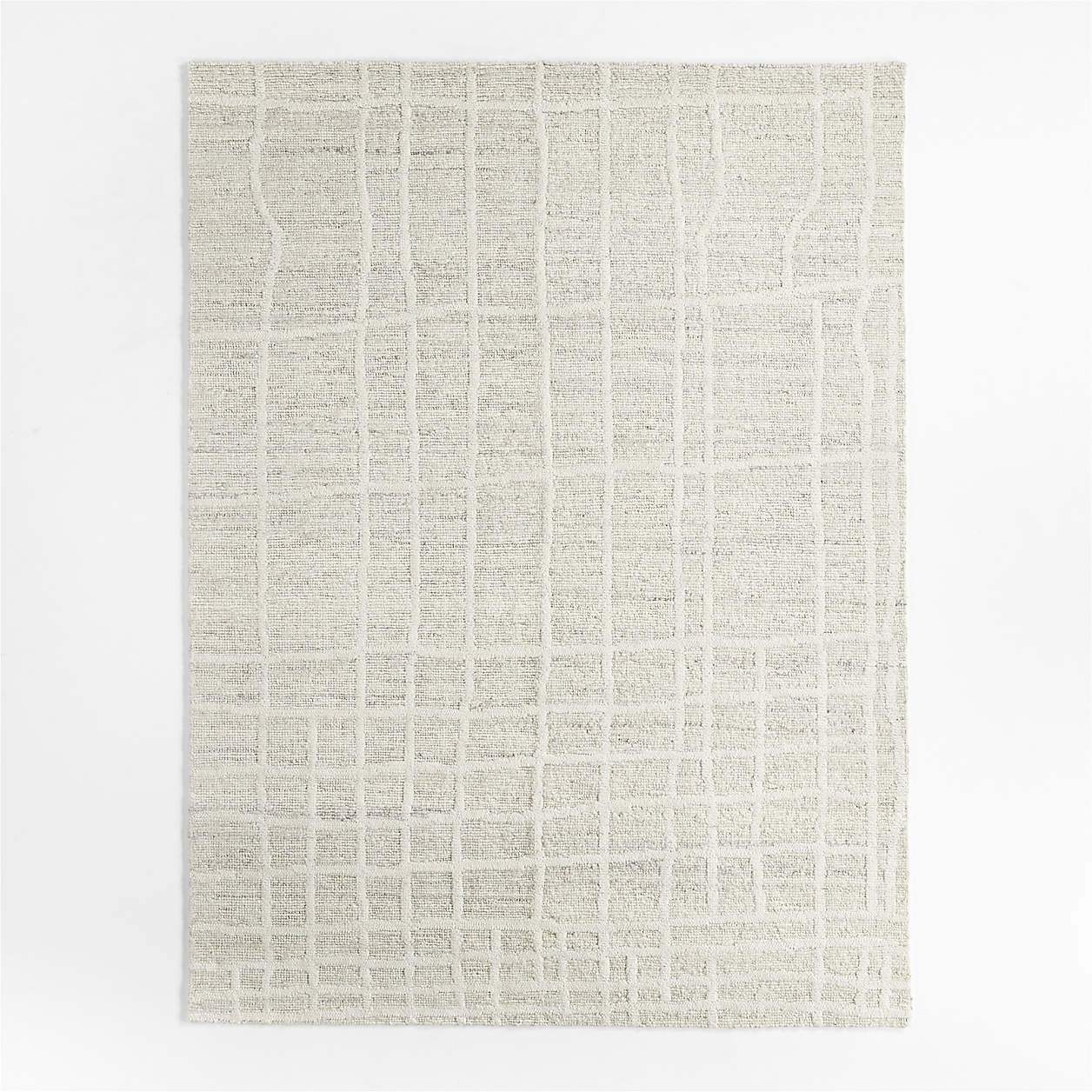 Agen Wool Grid Ivory Area Rug 9'x12' | Crate & Barrel