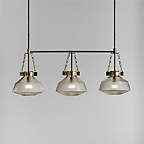 Aiden Ribbed Glass Brass Linear Pendant Light + Reviews | Crate & Barrel