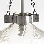 Aiden Ribbed Glass Light Pewter Linear Pendant + Reviews | Crate & Barrel