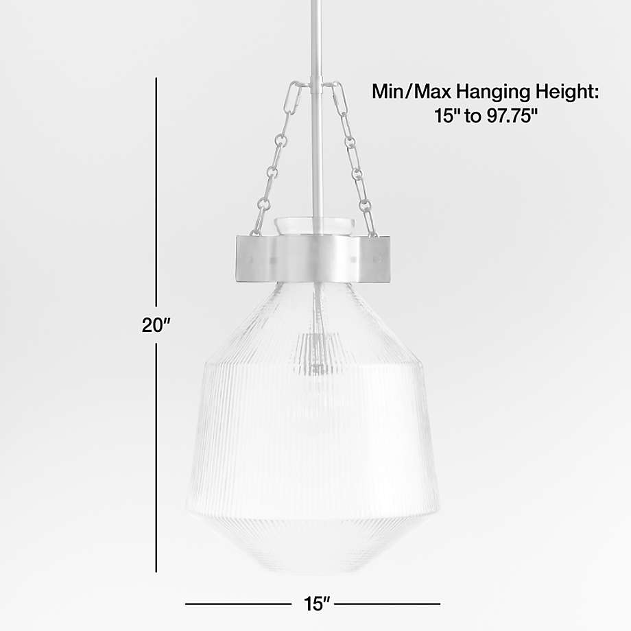 Aiden Ribbed Glass Pendant Lights | Crate & Barrel