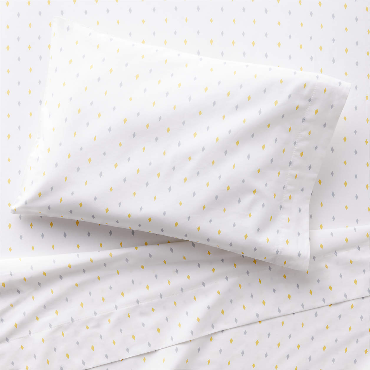 Aiko Modern Organic Yellow Diamonds Baby Changing Pad Cover | Crate & Kids
