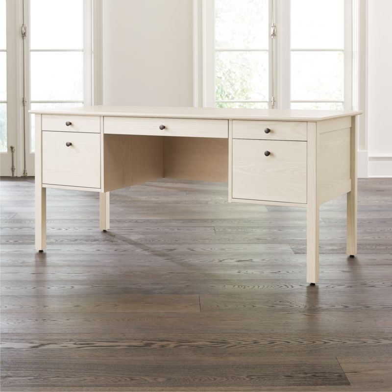 Ainsworth Cream Executive Desk + Reviews | Crate & Barrel