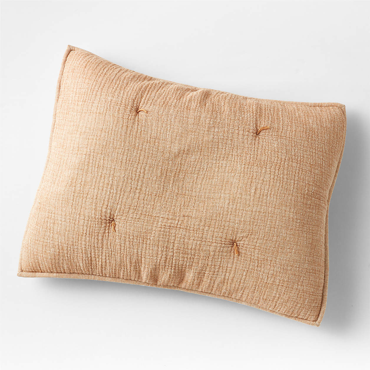 Aire Crinkle Cotton Linen Blend Brulee Brown Comforters Crate And Barrel