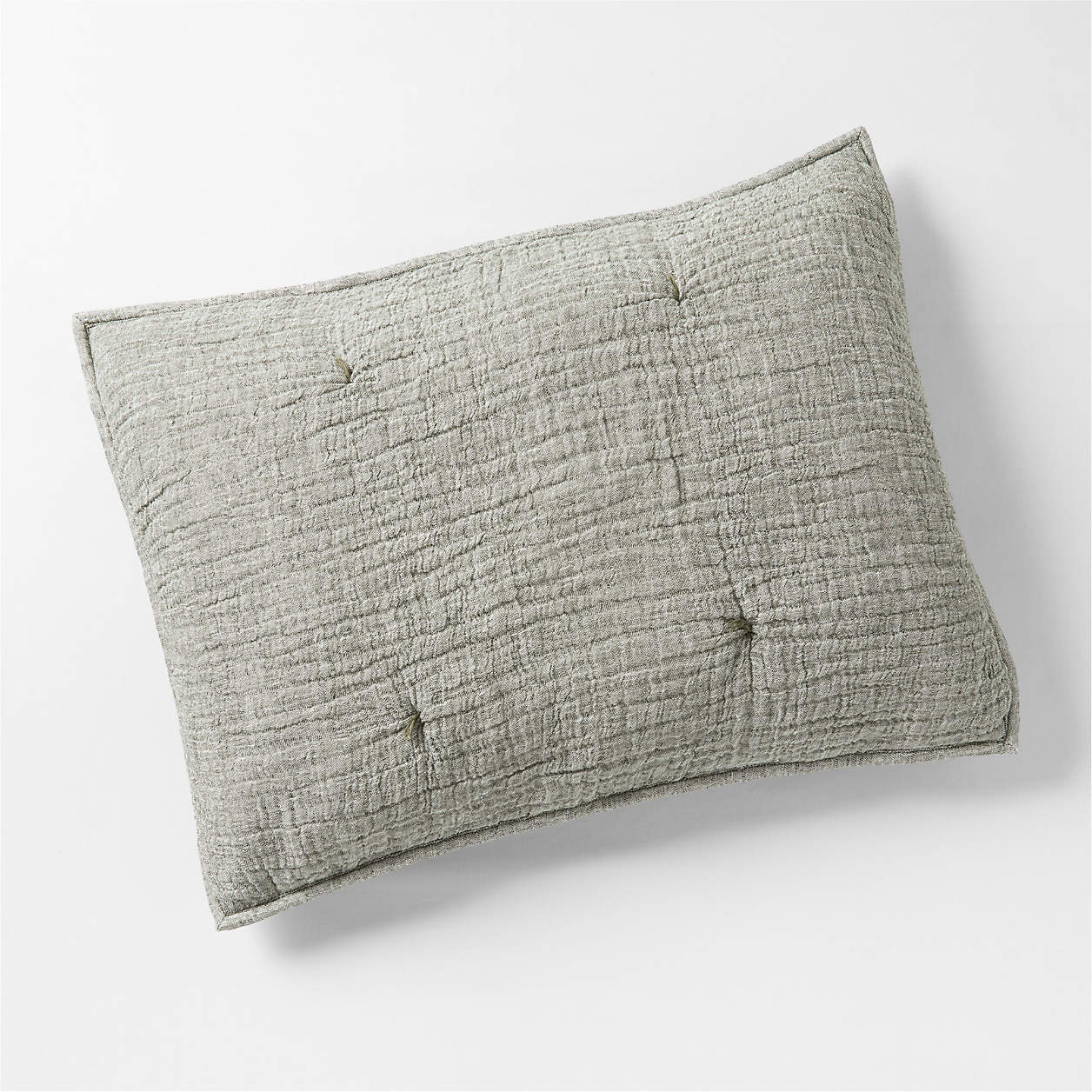 Aire Crinkle Cotton Linen Blend Burnt Green Comforters | Crate & Barrel ...