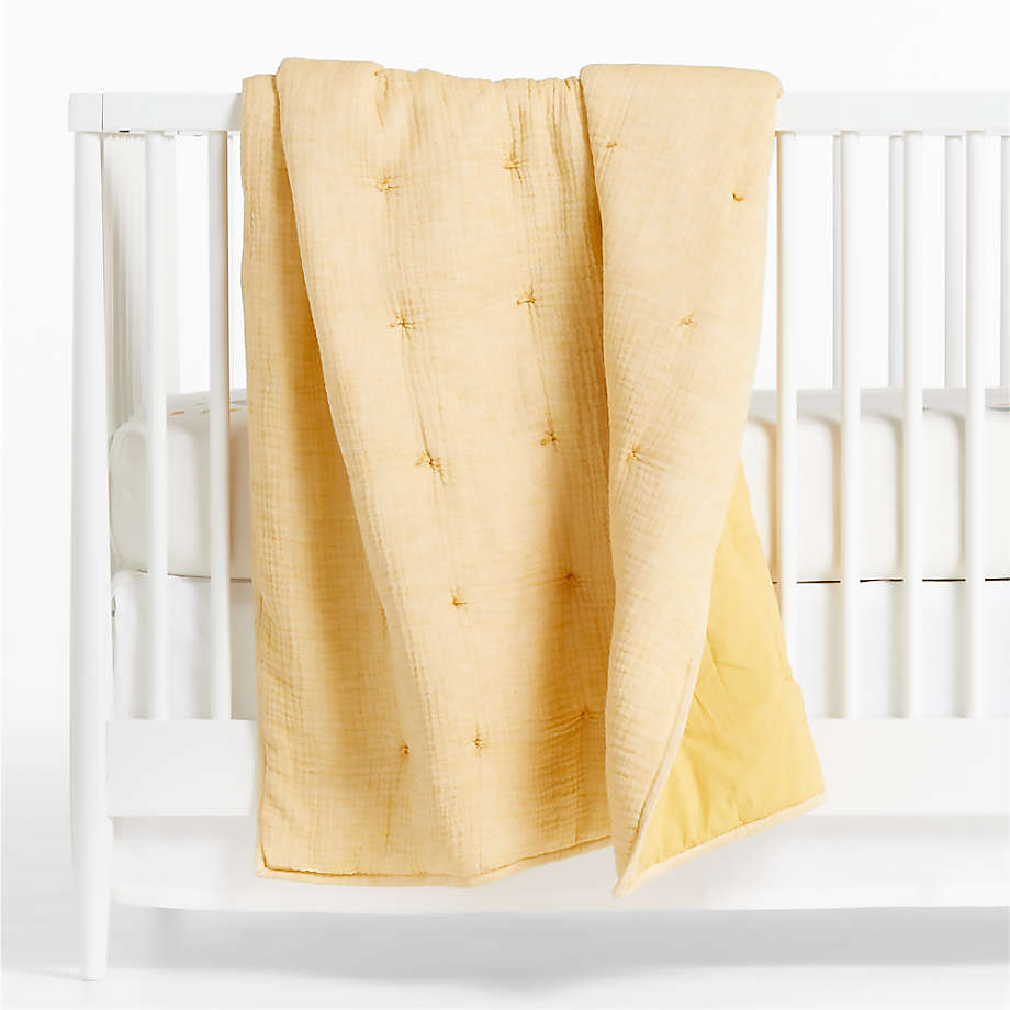 Aire Washable Yellow Baby Crib Hand-Quilted Comforter + Reviews | Crate ...