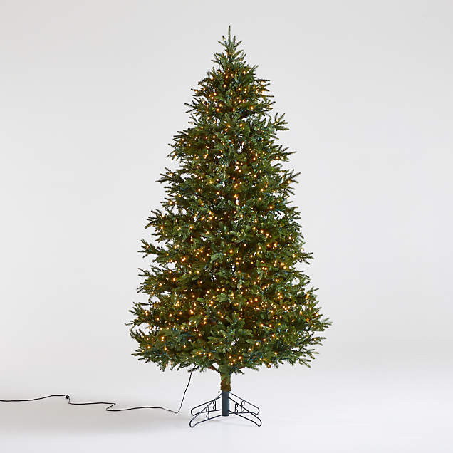 Faux Balsam Fir Pre-Lit LED Christmas Tree with White Lights 9 ...
