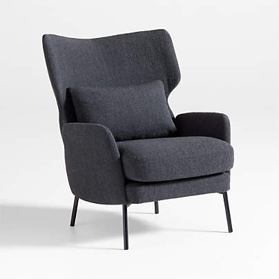 Alex Navy Blue Velvet Accent Chair + Reviews | Crate & Barrel Canada