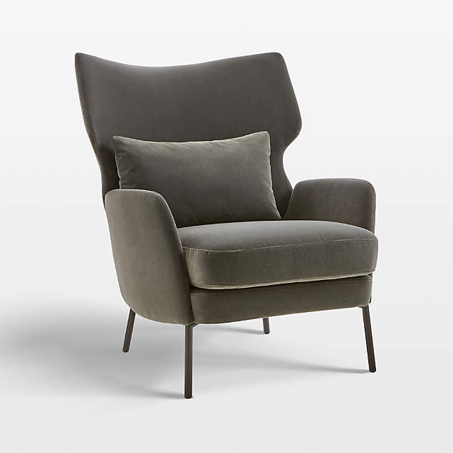 Alex Navy Blue Velvet Accent Chair + Reviews | Crate & Barrel Canada