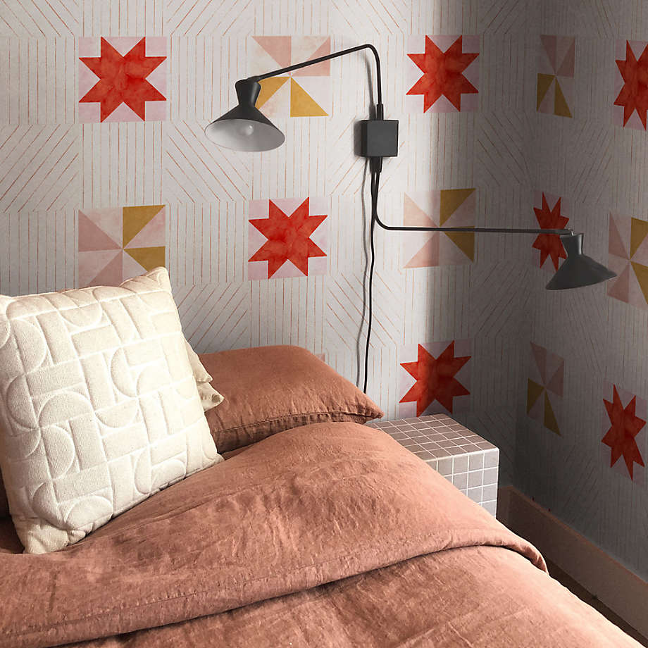 Backdrop Alexander Red and Earthy Pink Wallpaper | Crate & Kids