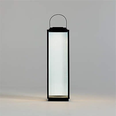 Blade Black Metal LED Solar Outdoor Table Lamp | Crate & Barrel