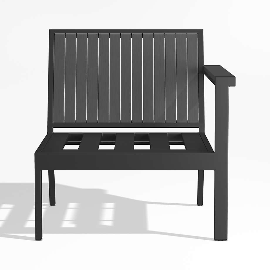 Alfresco Black Metal Right-Arm Outdoor Chair Frame | Crate & Barrel