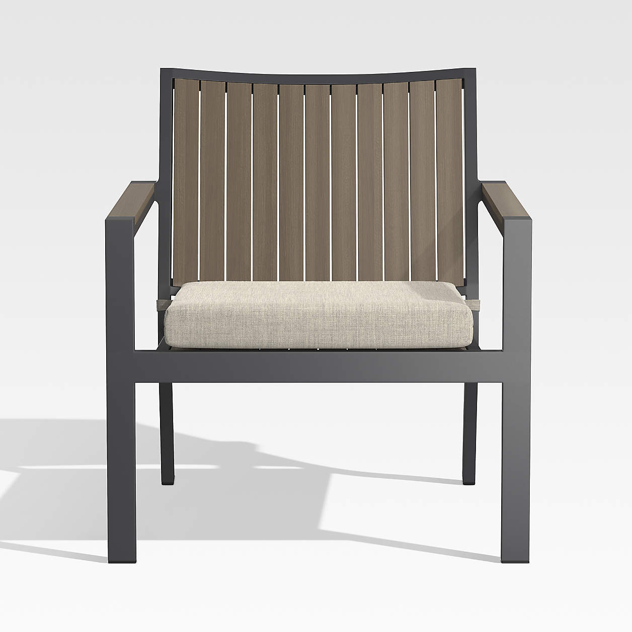 Alfresco II Grey Outdoor Lounge Chair with Silver Sunbrella Cushions ...