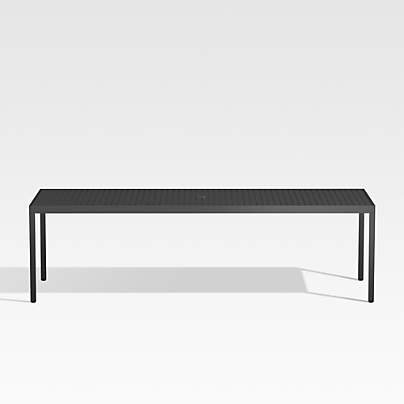 Alfresco 103" Black Grande Outdoor Dining Table Set with Charcoal ...