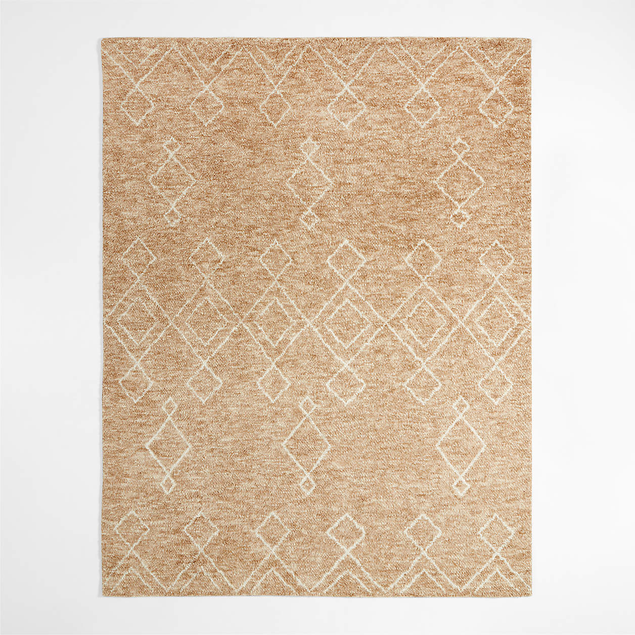 Algiers Wool Hand-Knotted Sand Brown Area Rug | Crate & Barrel