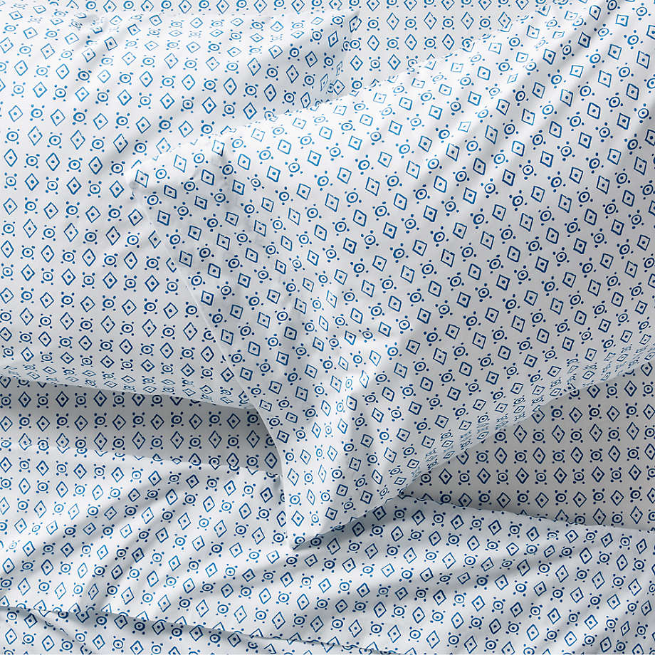 Alisa Kids Organic Full Blue Patterned Sheet Set by John Robshaw ...