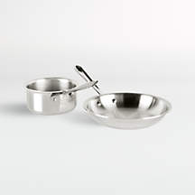 All-Clad D3 Stainless Steel Kitchen Helper Saucepan and Fry Pan Set ...