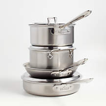 All-Clad d5 Brushed Stainless Steel 7-Piece Cookware Set | Crate & Barrel