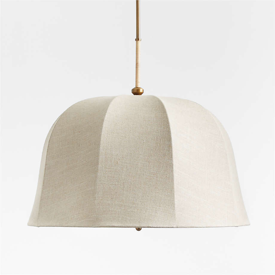 Allegra Rattan and Linen Dome Pendant Light by Jake Arnold | Crate & Barrel
