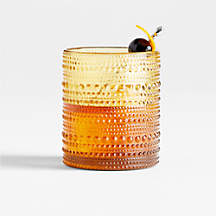 Alma Amber Double Old-Fashioned Glass + Reviews | Crate & Barrel