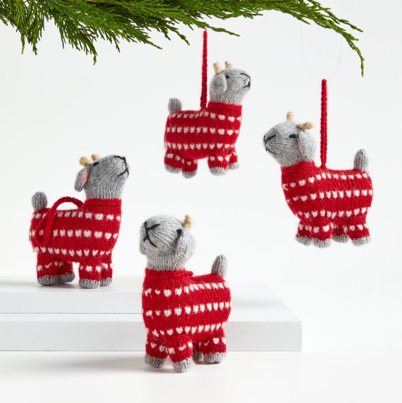 Alpaca Goat with Pajamas Christmas Tree Ornament, Set of 4 + Reviews ...