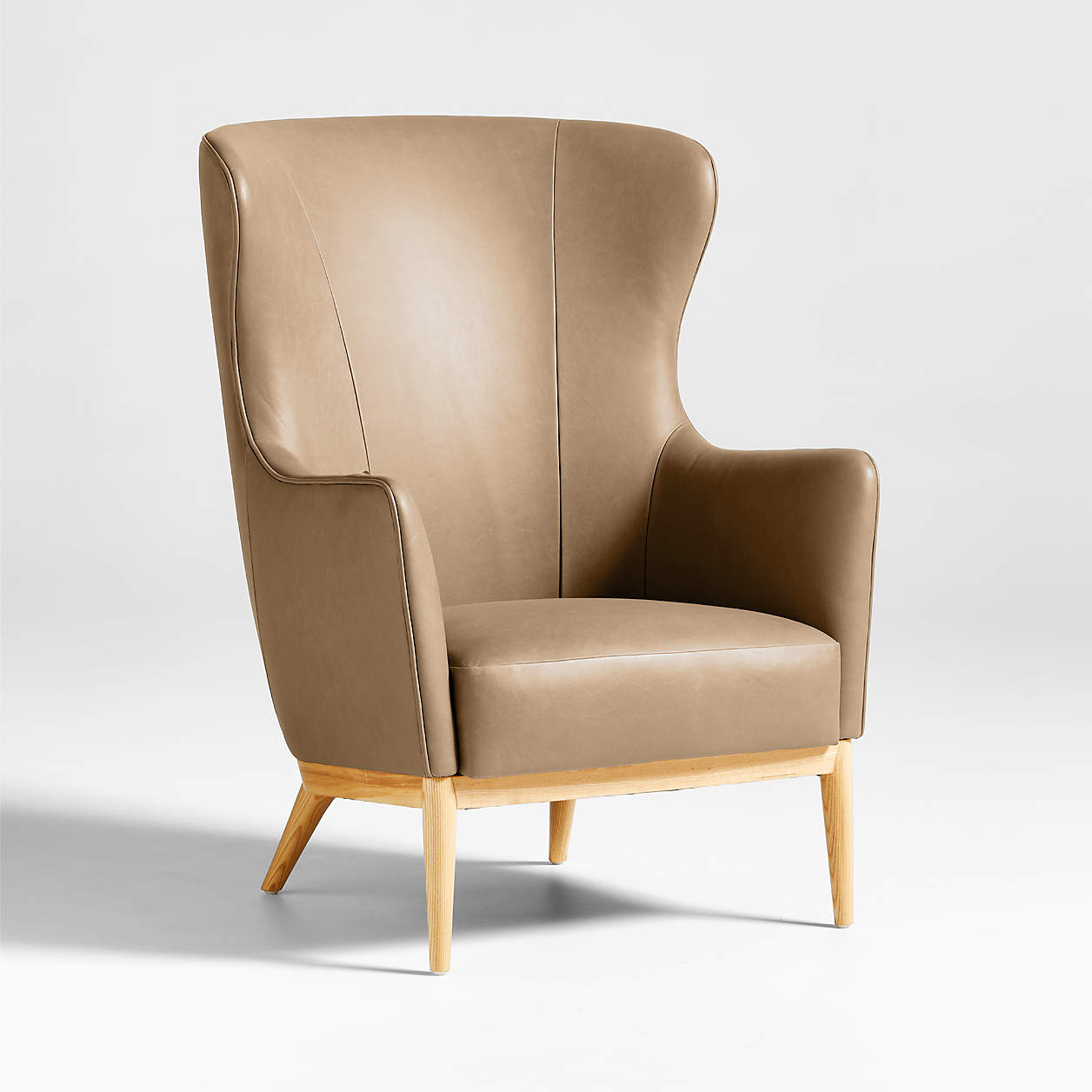 Alva Leather Wingback Accent Chair + Reviews | Crate & Barrel