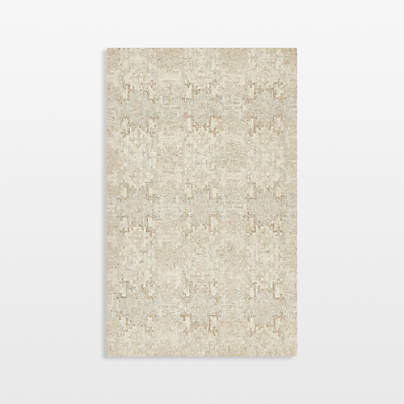 Birch Neutral Wool-Blend Abstract Area Rug 5'x8' + Reviews | Crate & Barrel
