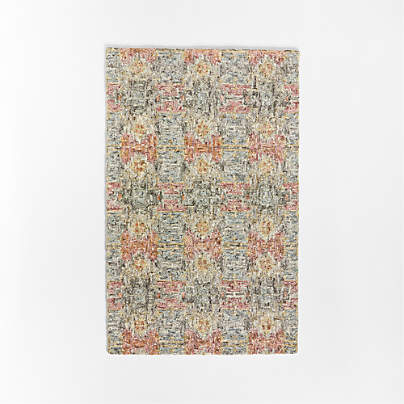 Birch Neutral Wool-Blend Abstract Area Rug 5'x8' + Reviews | Crate & Barrel