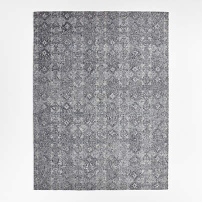 Vaughn Performance Wool-Blend Handwoven Charcoal Grey Area Rug 8'x10 ...