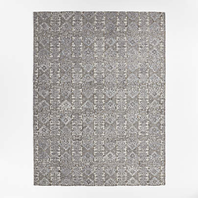 Cardrona Wool Silver Grey Area Rug 8'x10' | Crate & Barrel