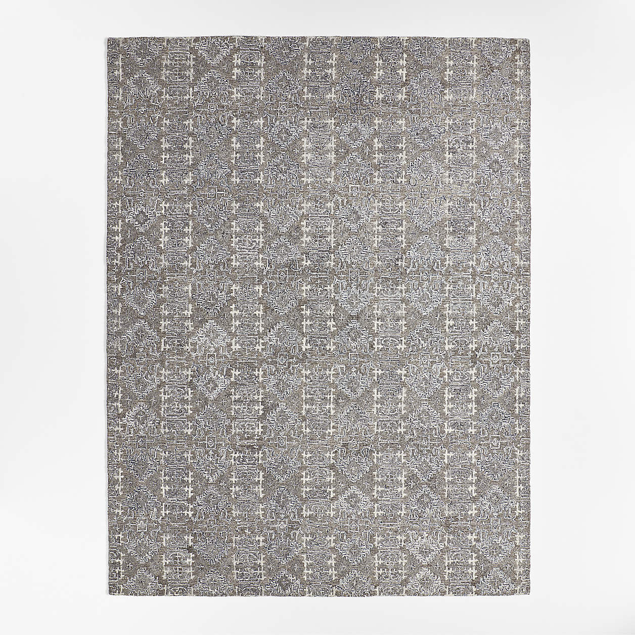 Alvarez Wool Handwoven Grey Area Rug 6'x9' + Reviews | Crate & Barrel